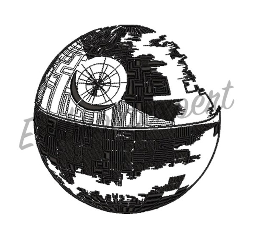 3 Sizes Death Star Machine Embroidery Design File - Etsy