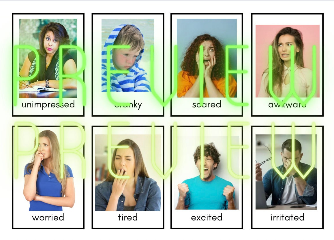 Real Life Feelings and Emotions Cards for ABA and Classroom - Set of 24 ...