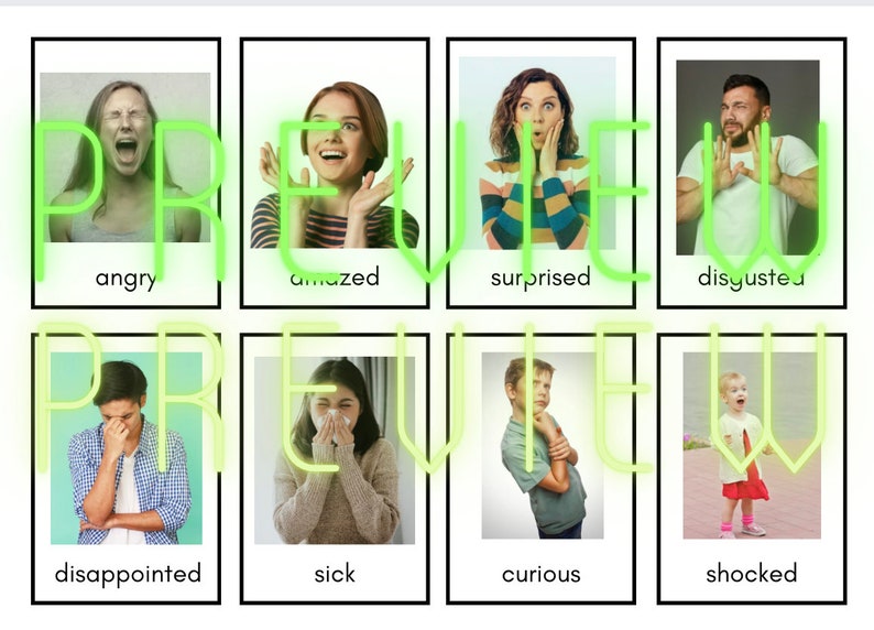 Real Life Feelings and Emotions Cards for ABA and Classroom - Set of 24 ...