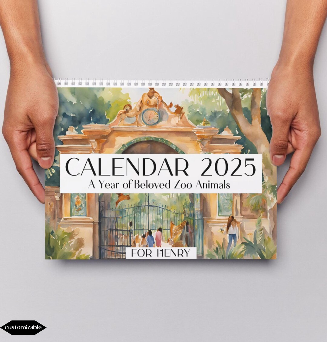 Funny Custom Zoo Animals Calender 2025, Kids Room Wall Decor ...