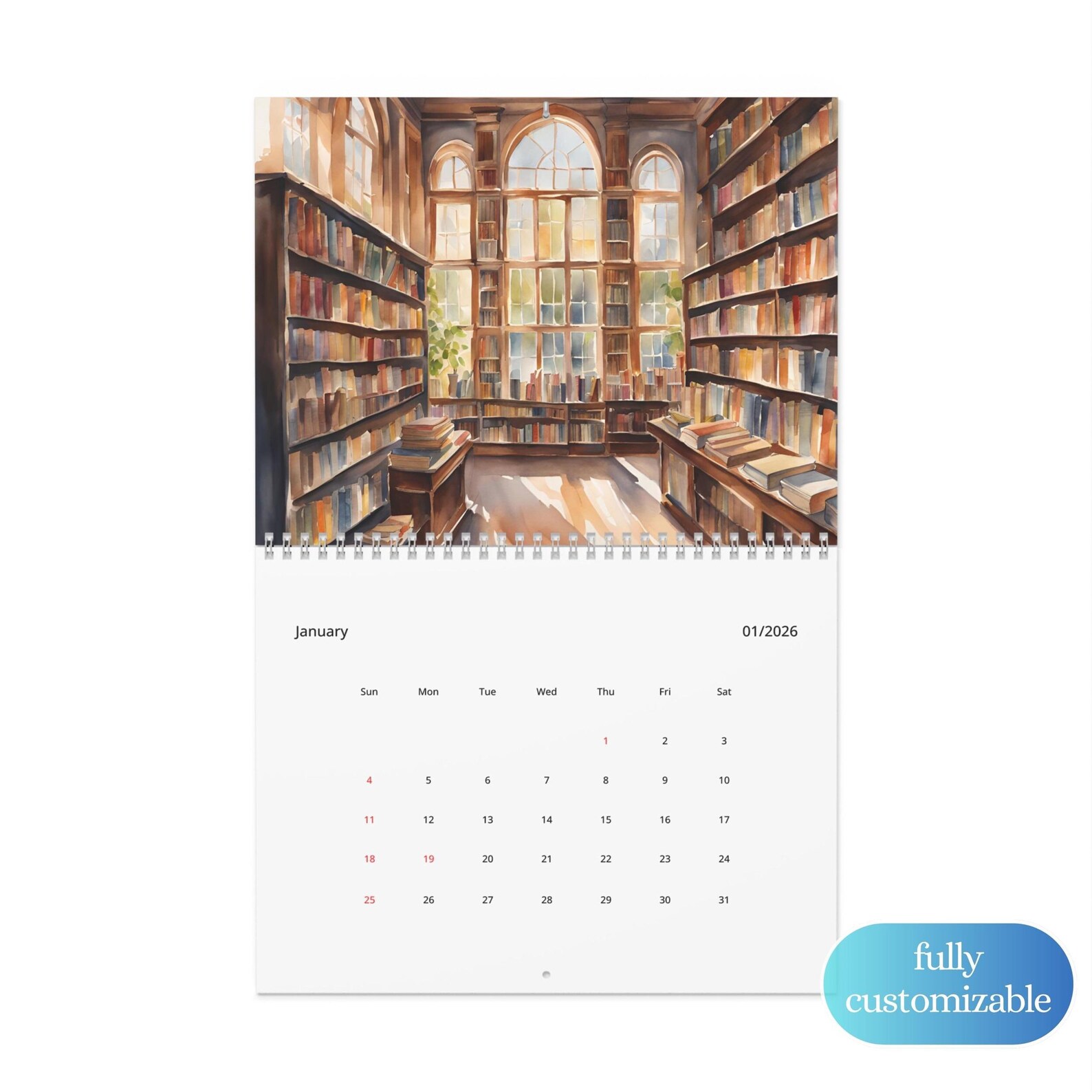 Custom Book Lover Calendar 2026 Coffee Gift Personalized Holiday ...