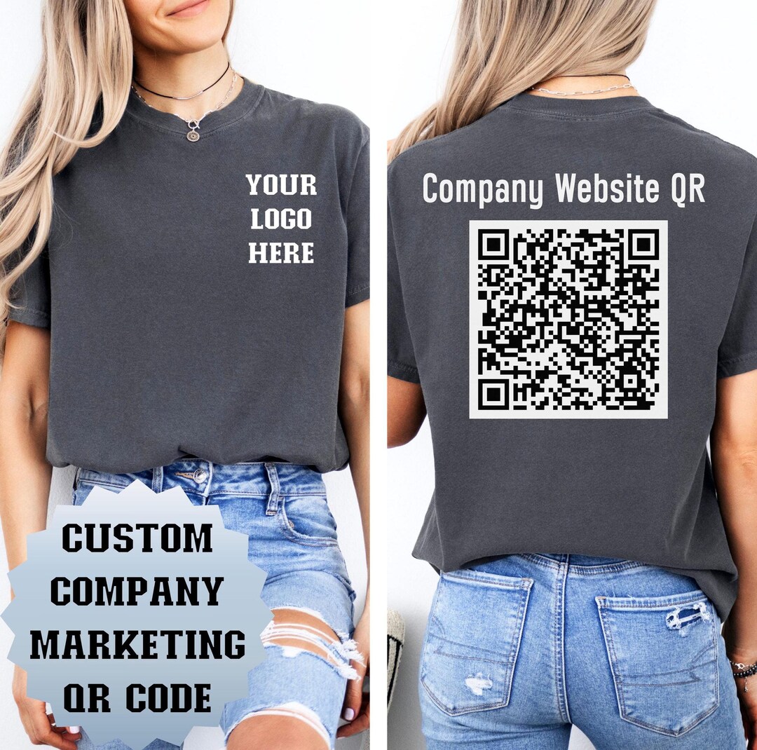 Custom Business Logo QR Code Shirt, Personalized Company Shirt, Custom ...