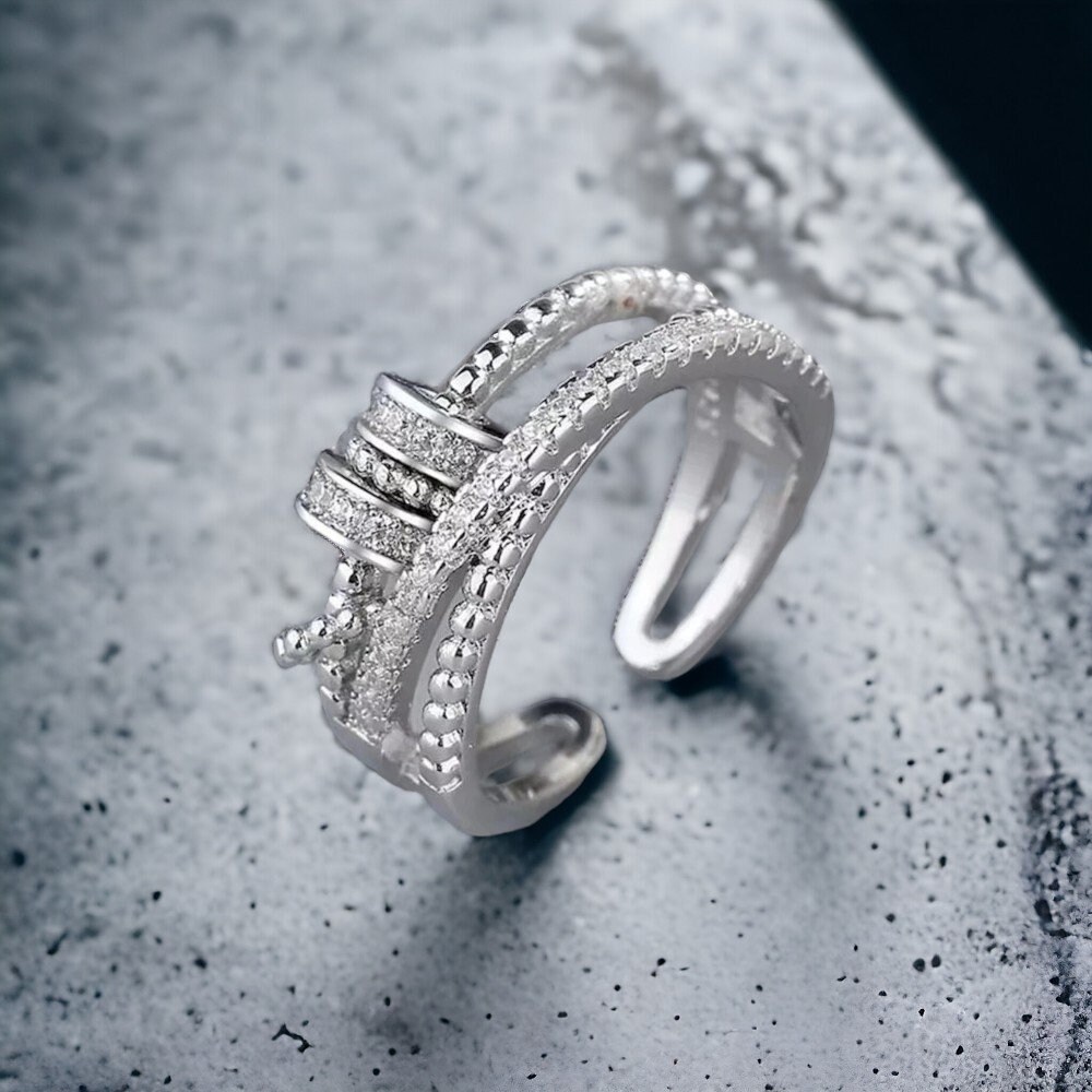 ADHD Adjustable Spinning Ring, Anxiety Ring, Stress Relief Ring, Beaded ...