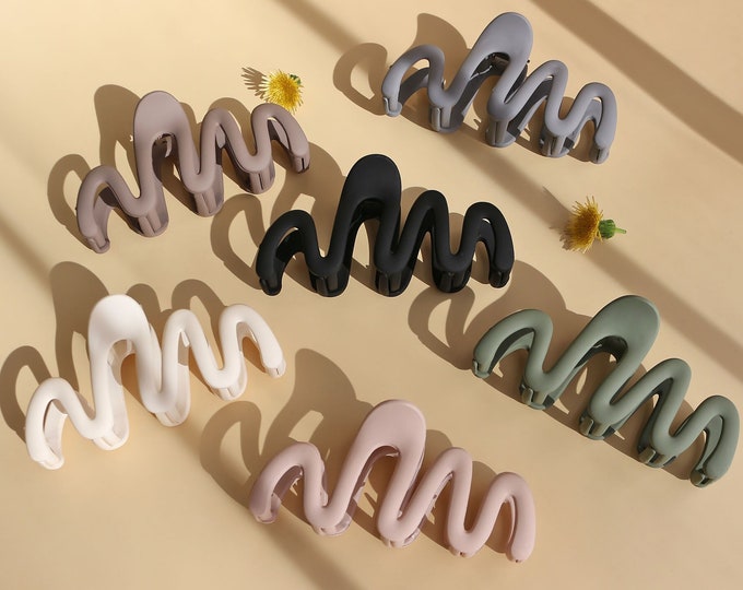Matte Wavy Claw Clips | Hair Accessories for Thick and Thin Hair | 6 ...