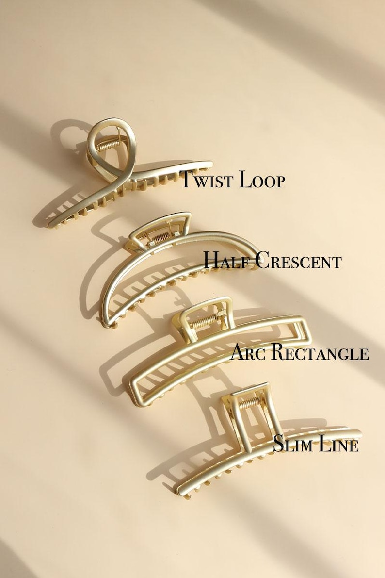 Matte Gold Hair Claw Clips for Women | Minimalist Accessories | Large ...