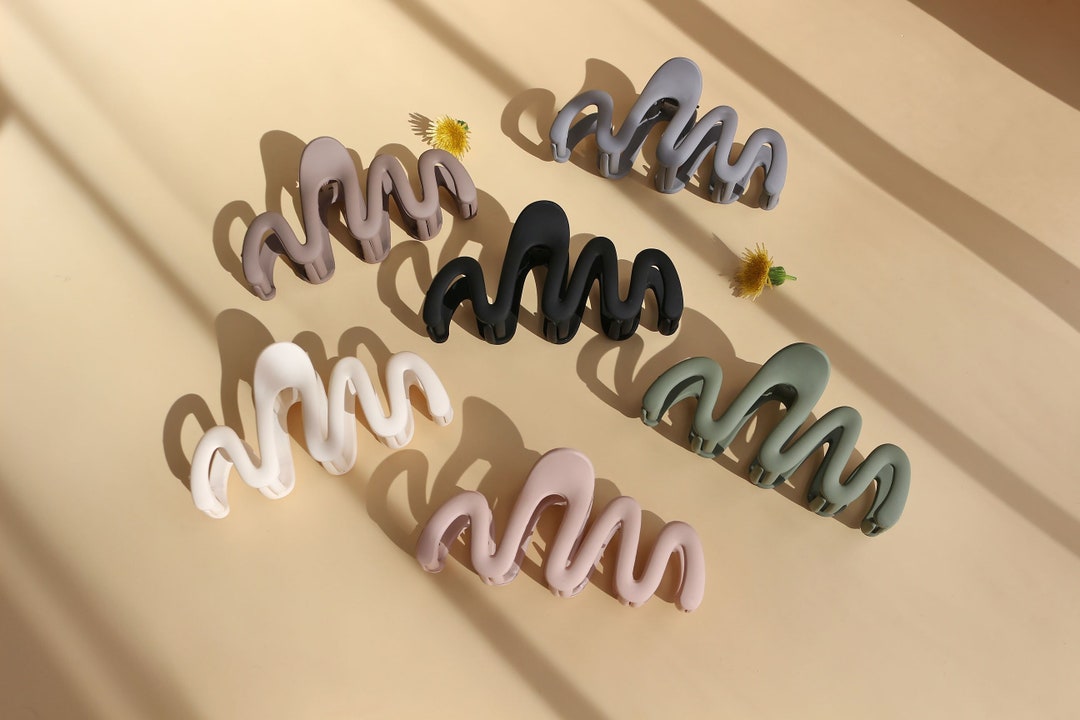 Matte Wavy Claw Clips | Hair Accessories for Thick and Thin Hair | 6 ...