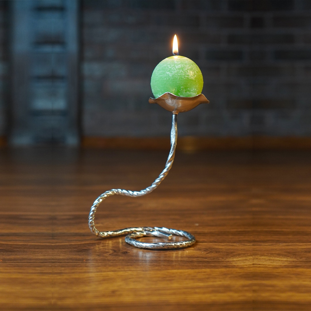 Modern Twisted Metal Candle Holder, Wrought Iron Candle Holder, Votive ...