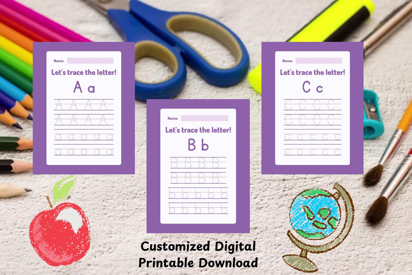 A-Z Alphabet Tracing Worksheet | Printable Handwriting Practice for ...