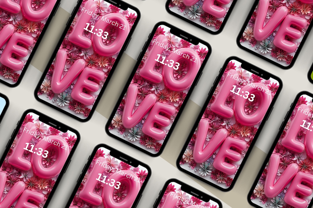 Pink Aesthetic Love Wallpaper – Cute Digital Phone Background, Romantic ...