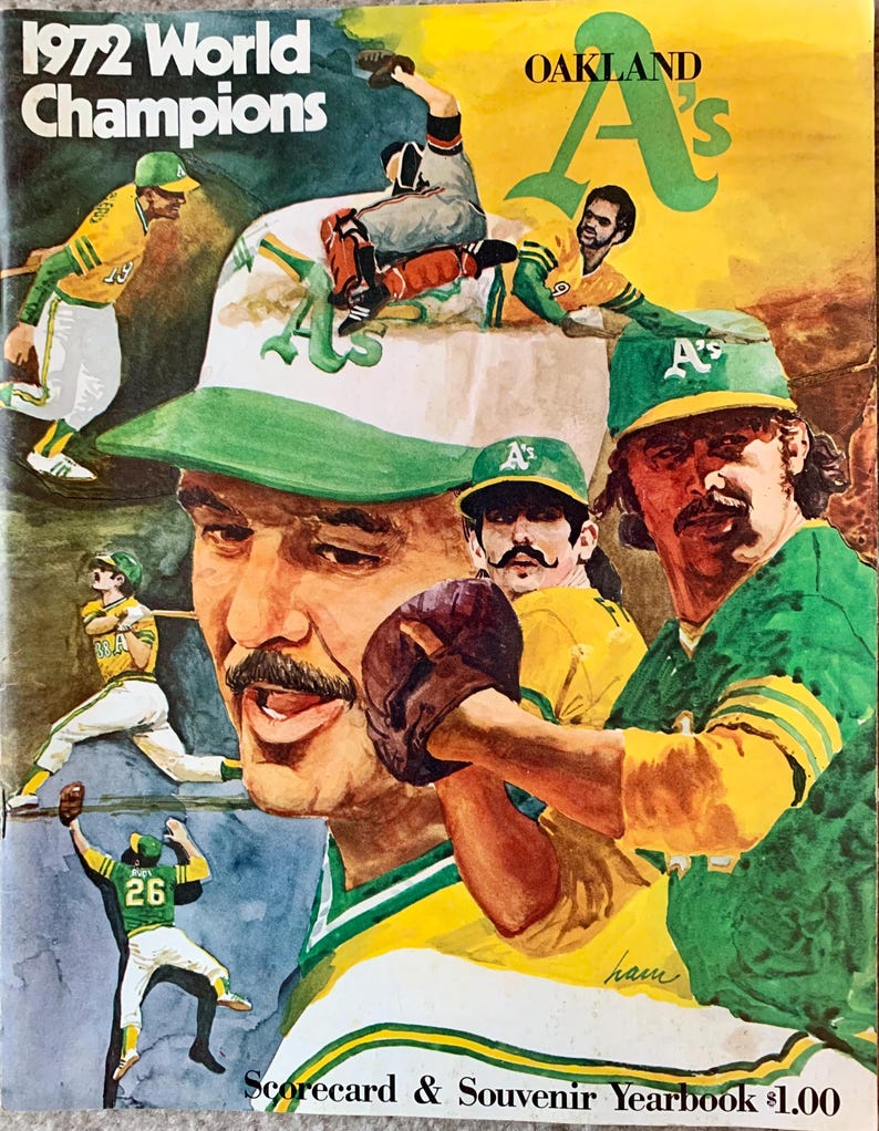 1972 World Series - Oakland A's Scorecard & Souvenir Yearbook - Etsy