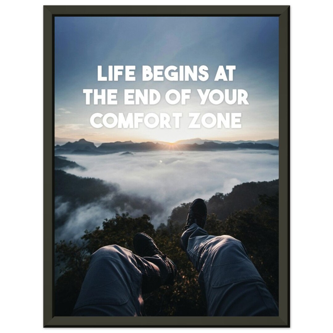 Comfort Zone Motivational Poster, Wall Art Quote, Minimalist, Home ...
