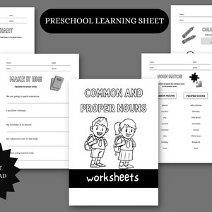 Common and Proper Nouns Printable Worksheets Engaging Grammar ...