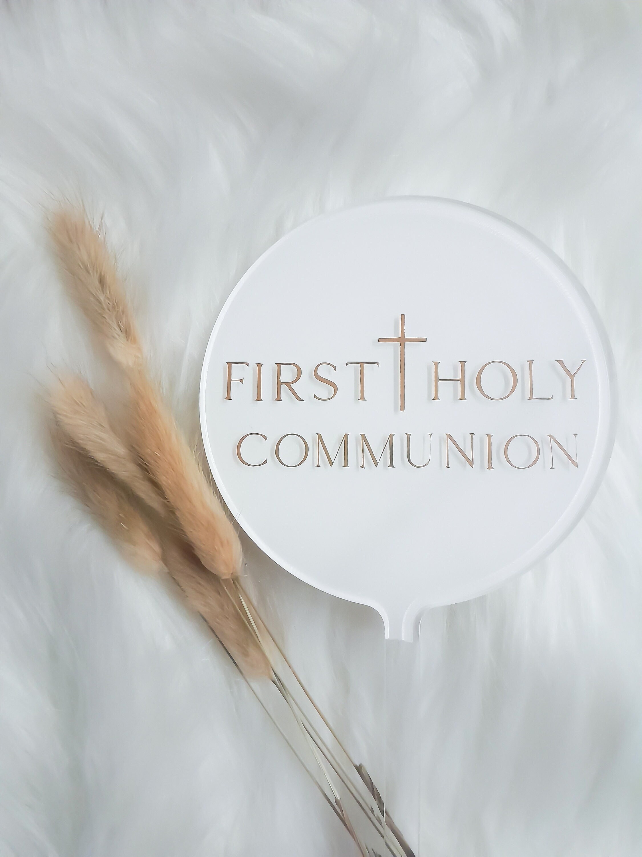 First Holy Communion Cake Topper, Holy Communion Cake Topper Set, Gold ...