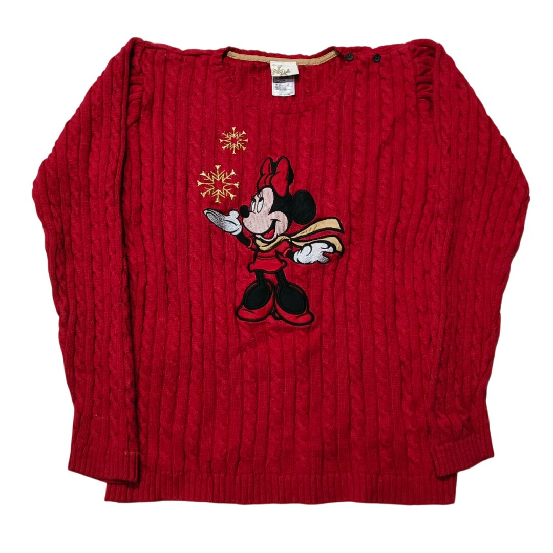 Vintage Disney Store Minnie Mouse Ugly Christmas Women's Sweater Chunky ...