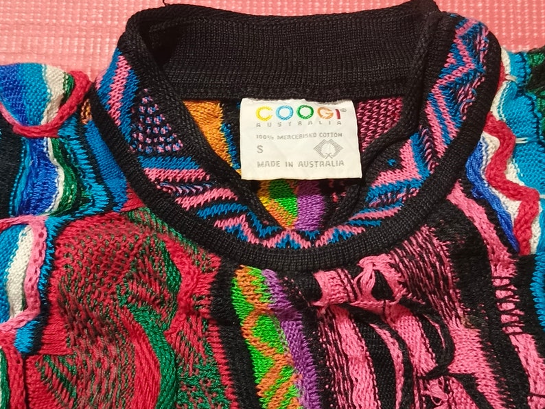 Vintage 90's Coogi Australia Cable Knit Sweater 3D Colored Sweater Size ...