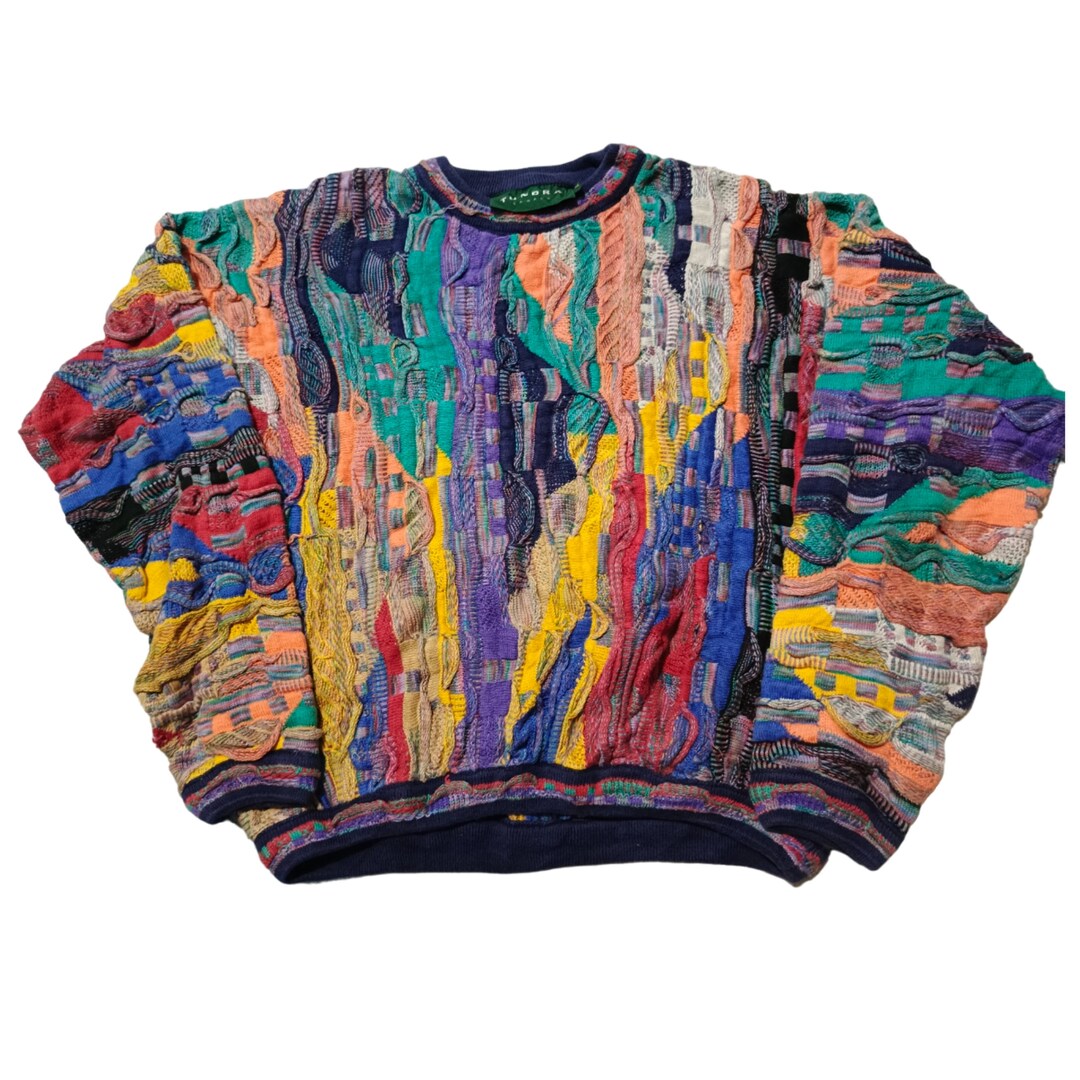 Vintage 90's Coogi Style Tundra Canada Crewneck Sweater| Multi Colored ...