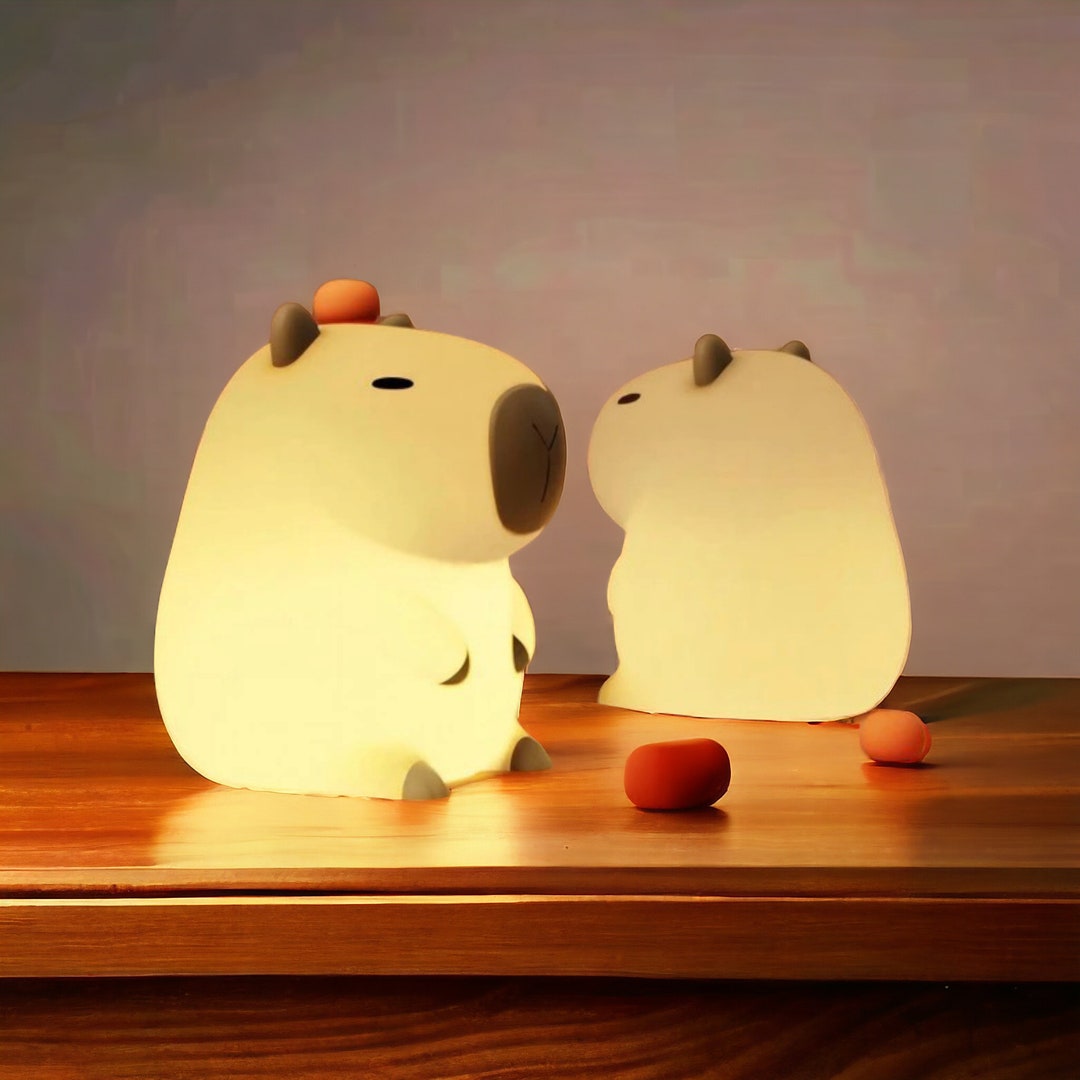 Cute Capybara Clapping Lamp Soft Warm Glow, Cartoon Style Night Light ...