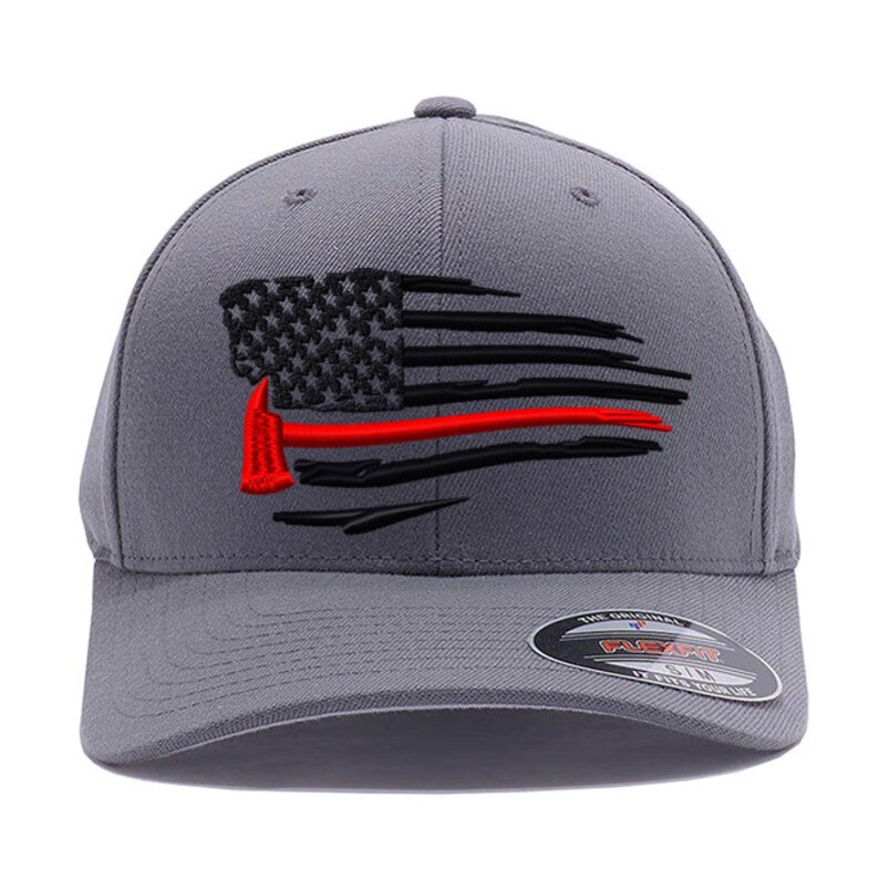 Thin Red Line Waving US Flag, Firefighter AXE Embroidered 6277 and 6477 ...