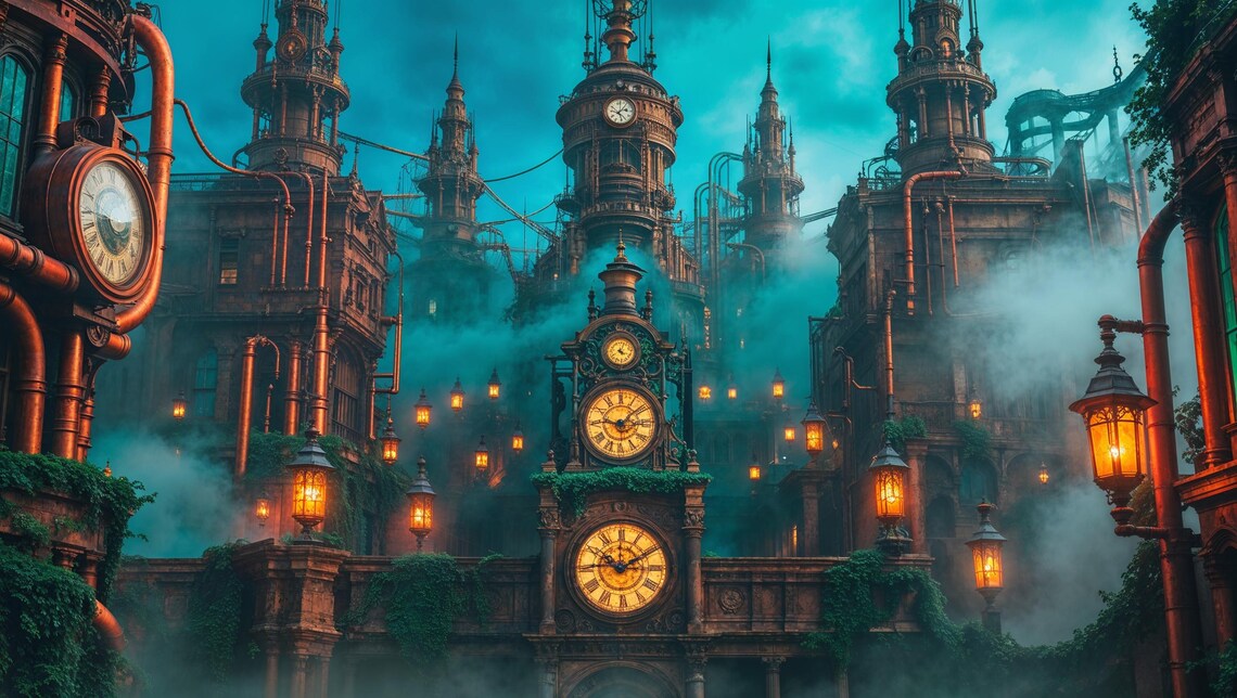 Steampunk Computer Wallpapers: 10-pack Digital Download for Vintage ...