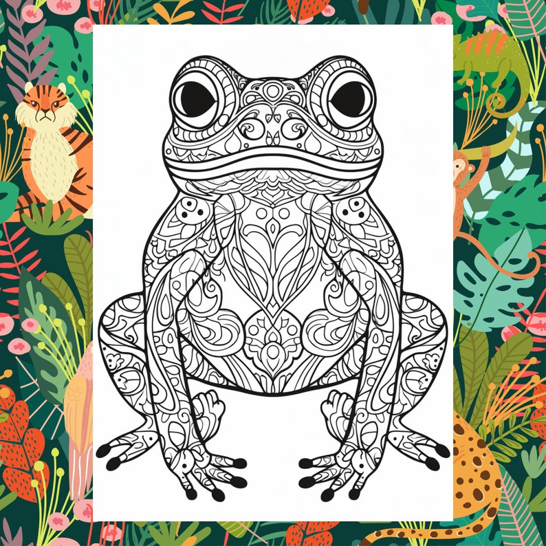 Wildlife Mandalas Safari: Animal Coloring Book for Relaxation, Digital ...