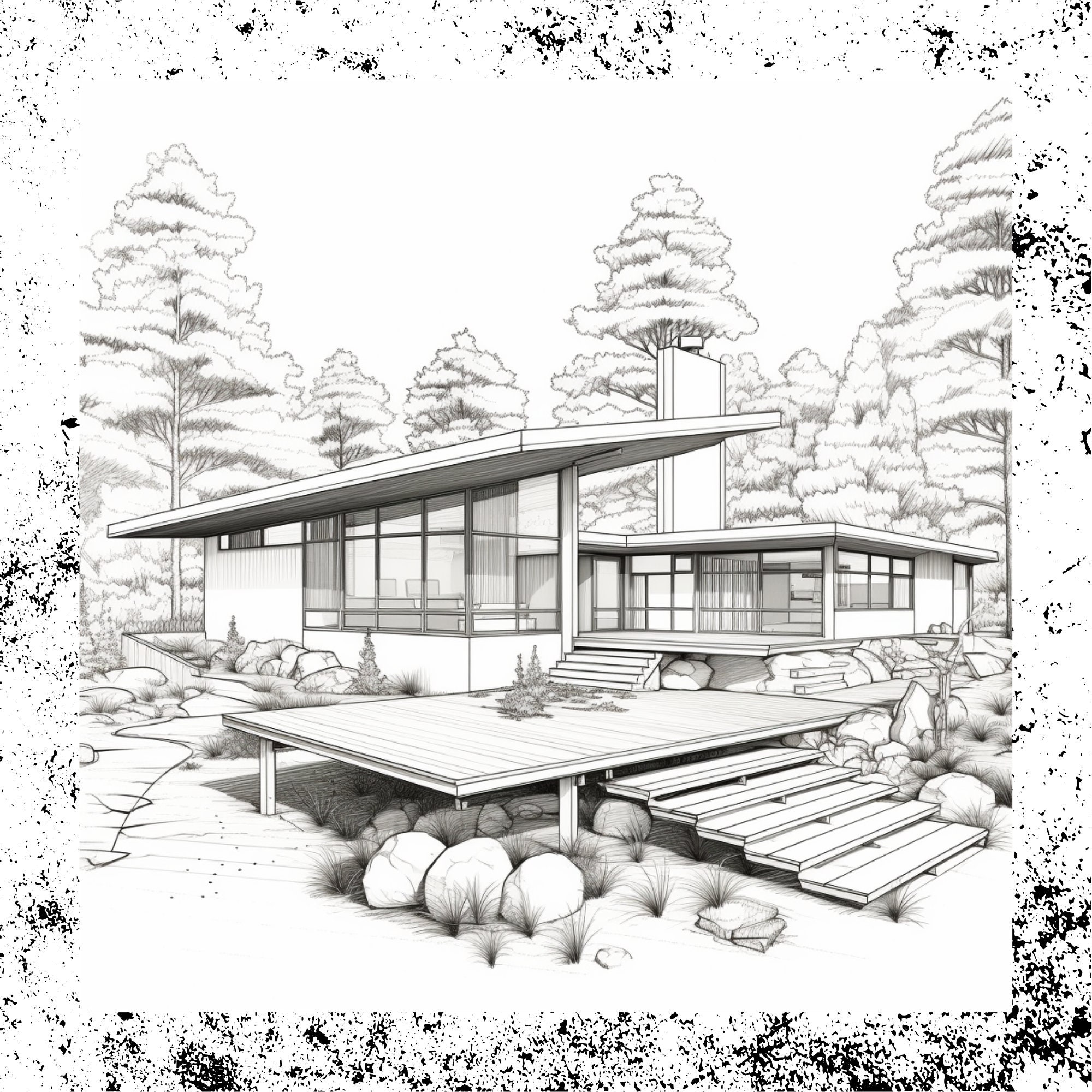 Mid Century Modern Coloring Book at Rose Ream blog