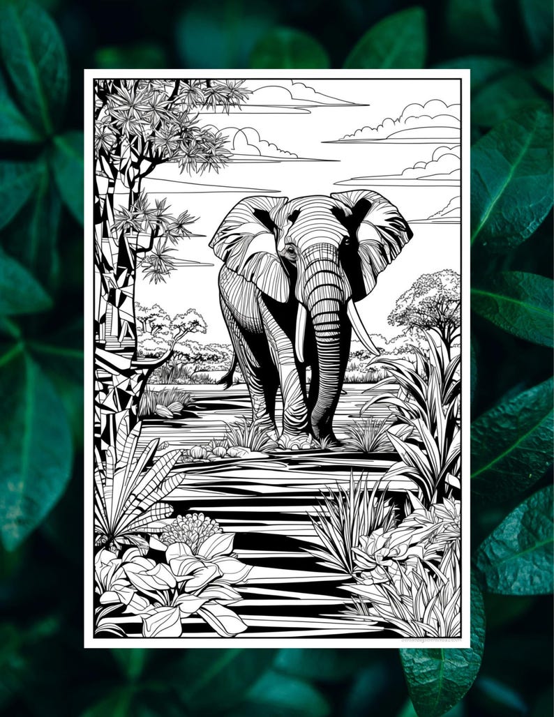 Wildlife Pop Art Coloring Pages: Digital Download for Adult Relaxation ...