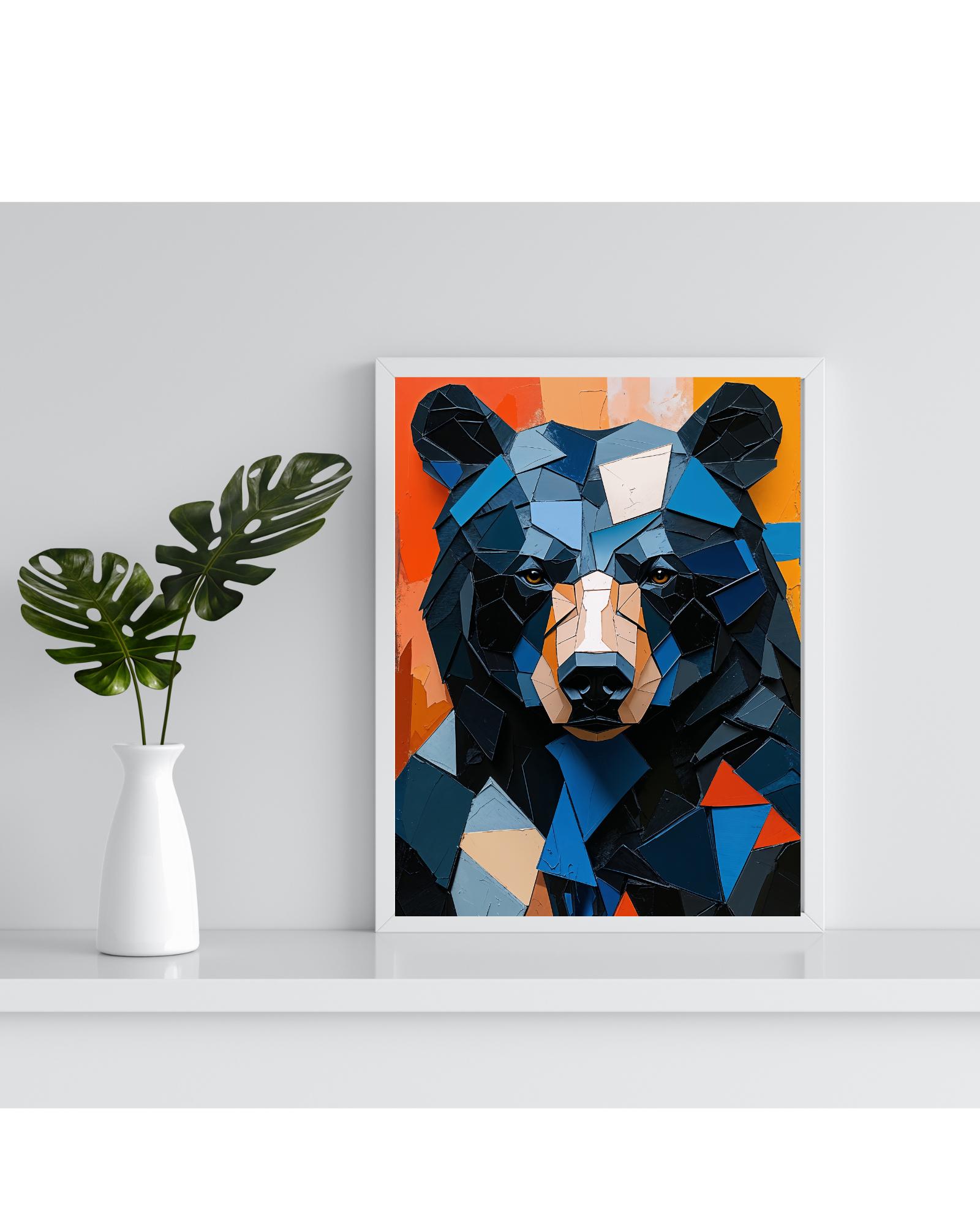 Cubist Black Bear Wall Art Picasso-inspired Digital Print, Printable ...
