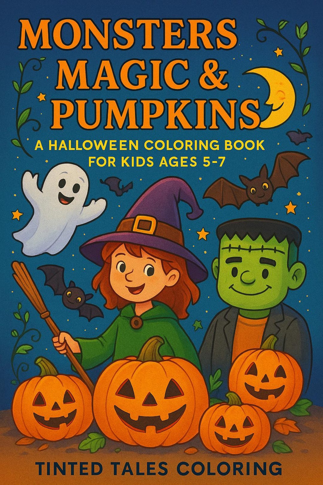 Spooky Cute Halloween Coloring Book: Monsters, Magic & Pumpkins ...