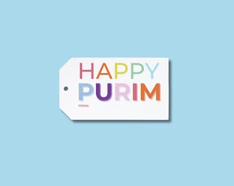 Happy Purim Printable Gift Tag or Party Favor Tag With the Holiday ...