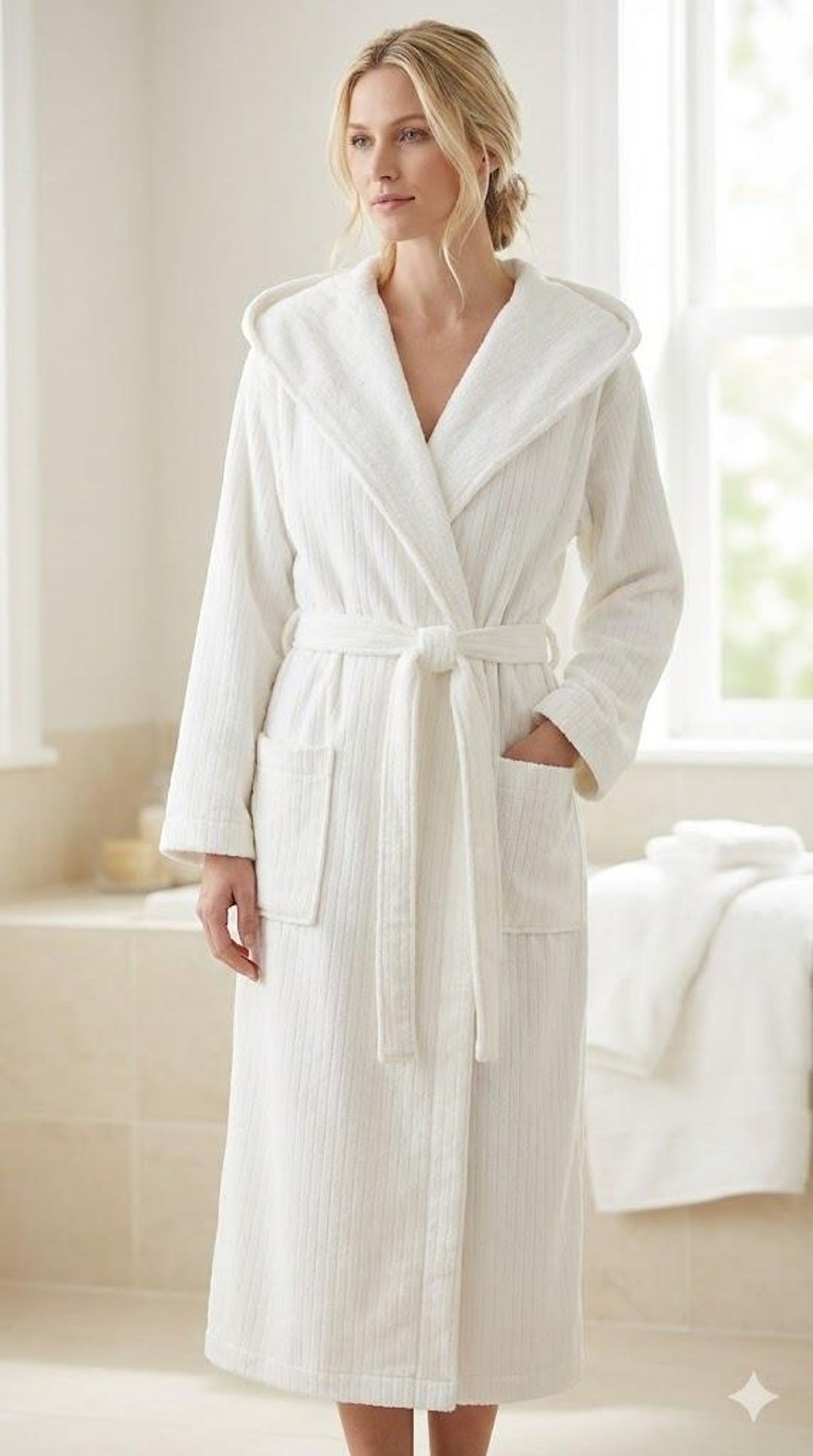 Bath Robe Unissex With Pockets, Belt and Colar Terry Inside Velour ...