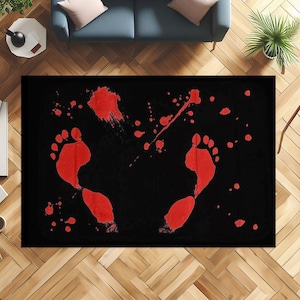 Blood Splatter Rug, Foot Print Rug, Horror Rug, Blood Rug, Custom Rug ...