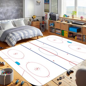 Ice Hockey Rink Rug, Personalized Team Rug, Ice Hockey Rug, Team Logo ...