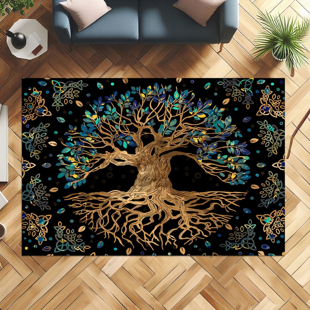 Tree of Life Rug, Garden Rug,flower Rug,flower Theme Rug,garden Pattern ...