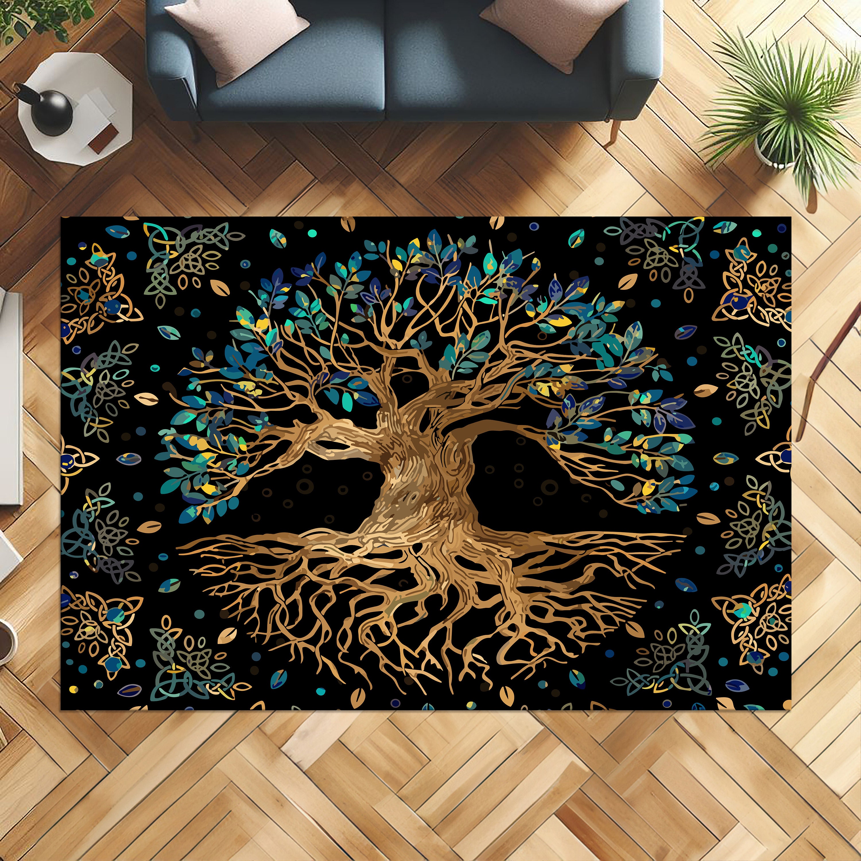 Tree of Life Rug, Garden Rug,flower Rug,flower Theme Rug,garden Pattern ...