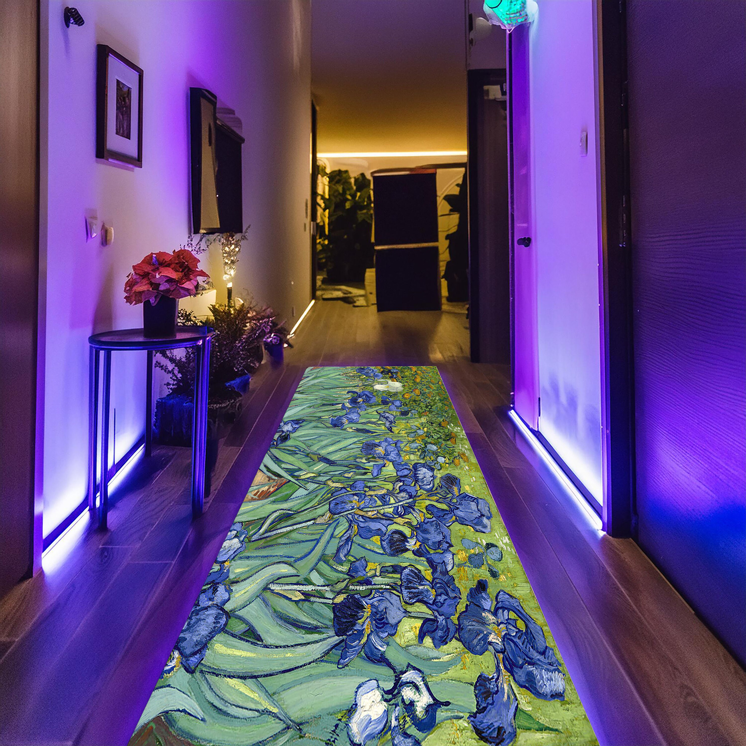 Vincent Van Gogh Themed Decor, Van Gogh Irises Rug, Floral Runner Rug ...