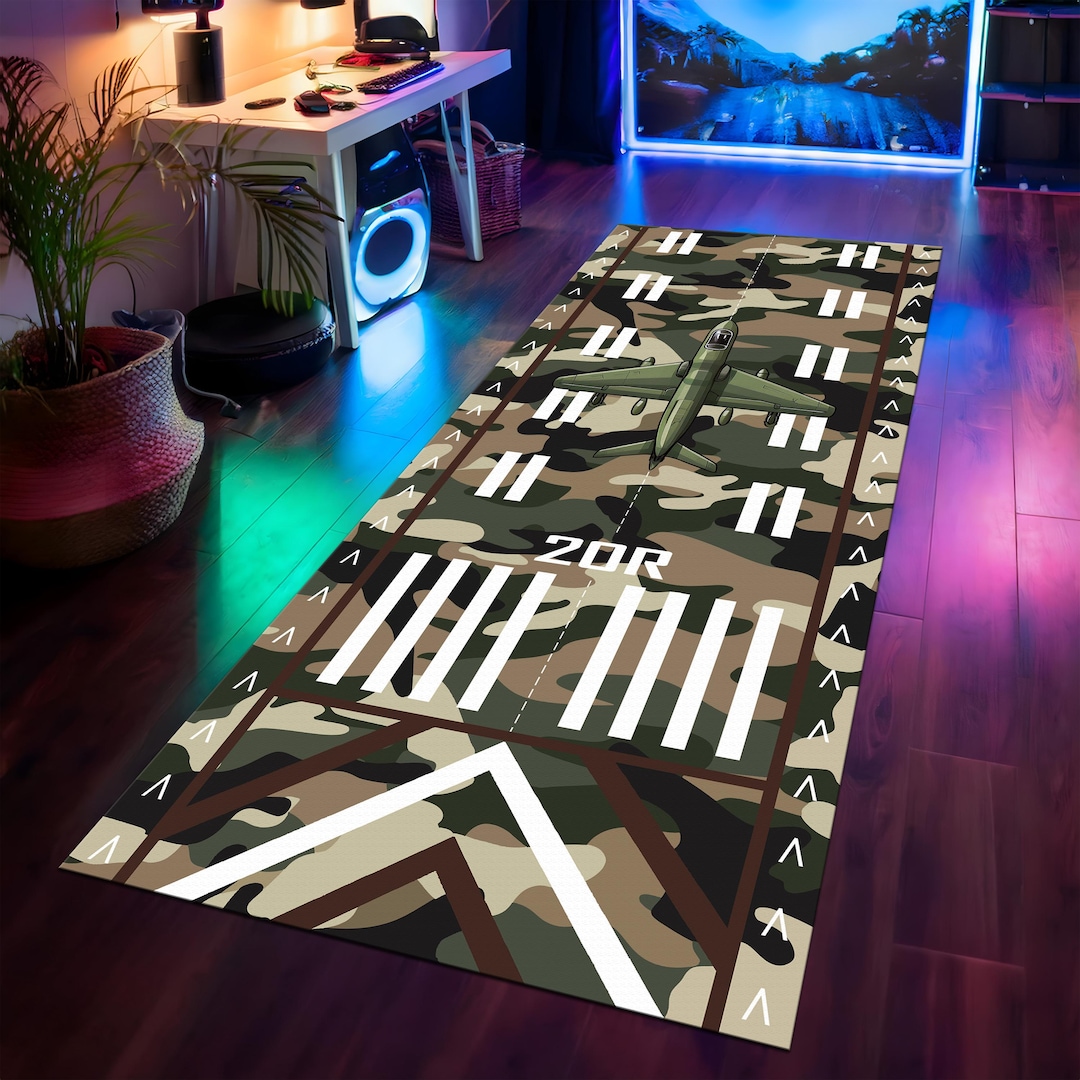 Military Runway Rug, Airport Rug, Plane Rug, Aviation Rug, F16 Rug ...