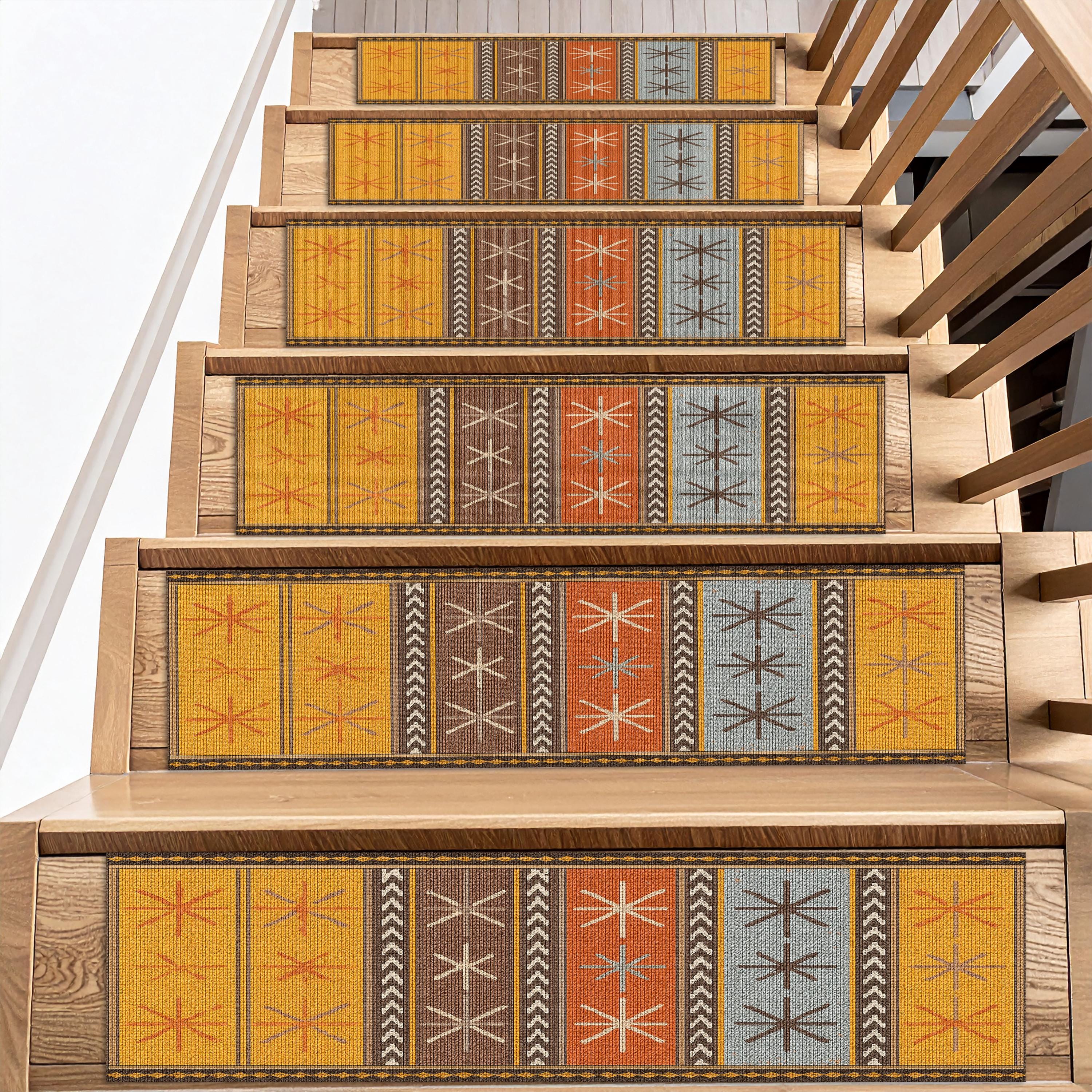 Retro Star Stair Treads – Colorful Strips for Wooden Steps, 70s ...