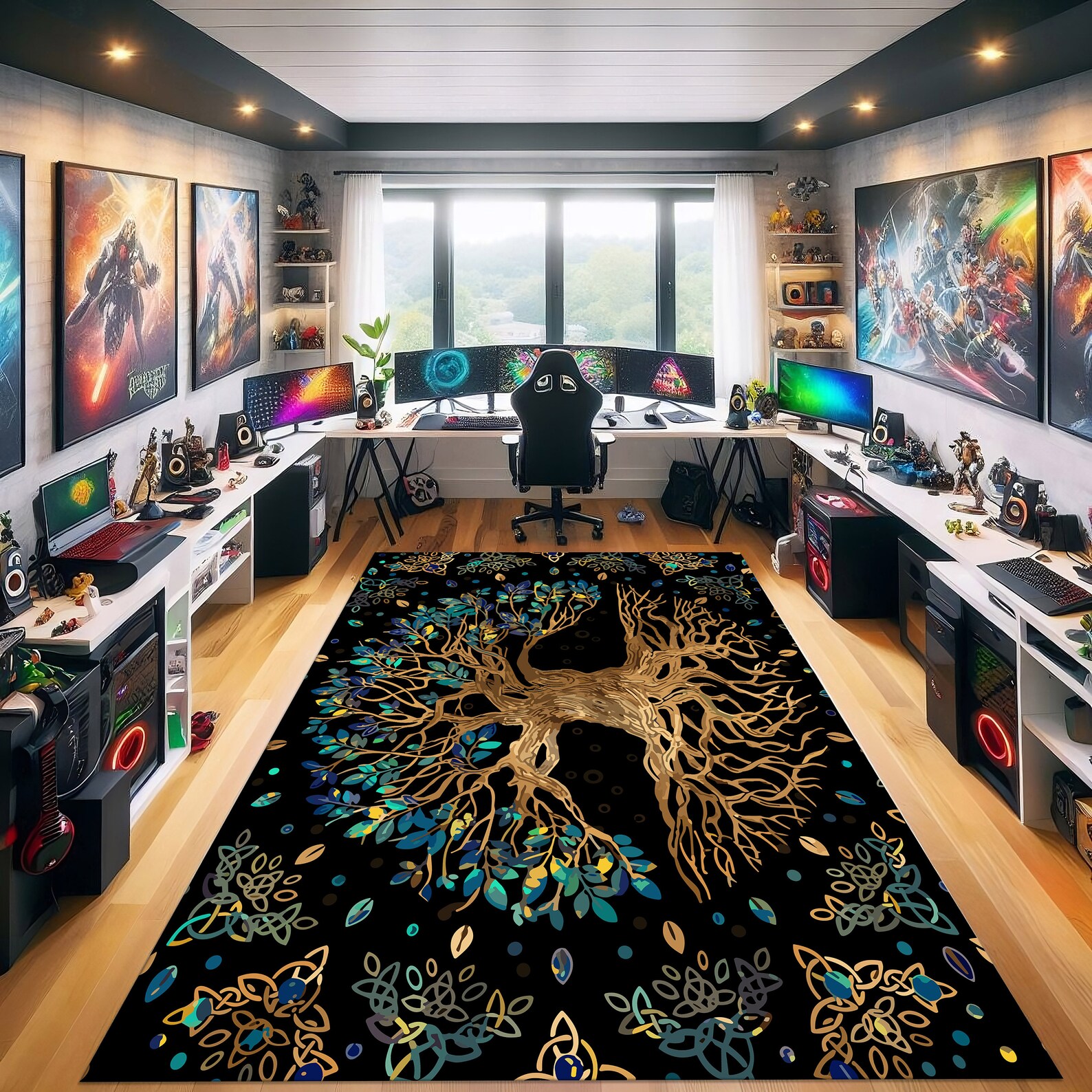 Tree of Life Rug, Garden Rug,flower Rug,flower Theme Rug,garden Pattern ...