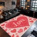 Hearts Rug, Valentine's Day Rug, Red Heart Rug, Love Rug, Red Love Rug ...