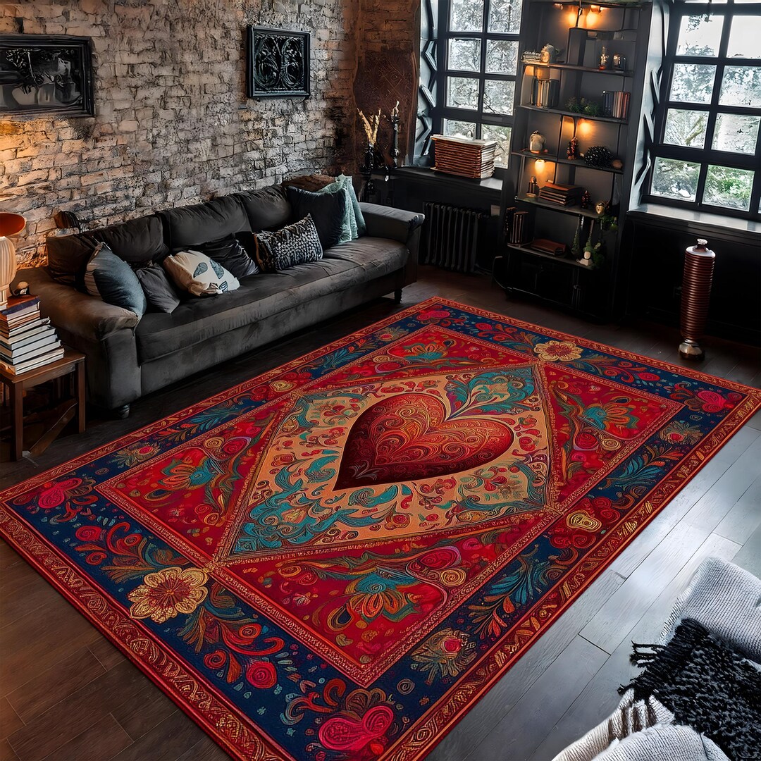 Heart Rug, Valentine's Day Rug, Red Heart Rug, Love Rug, Red Love Rug ...