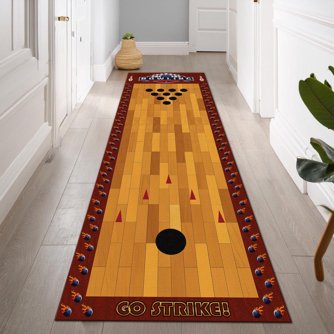 Bowling Lanes Rug for Playing Bowling, Bowling Decor, Bowling Strike ...