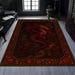Crimson Dragon Inferno Rug – Red Gothic Carpet With Dragon and Rose ...
