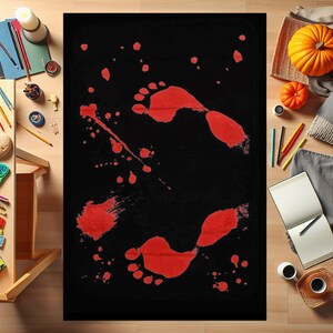 Blood Splatter Rug, Foot Print Rug, Horror Rug, Blood Rug, Custom Rug ...