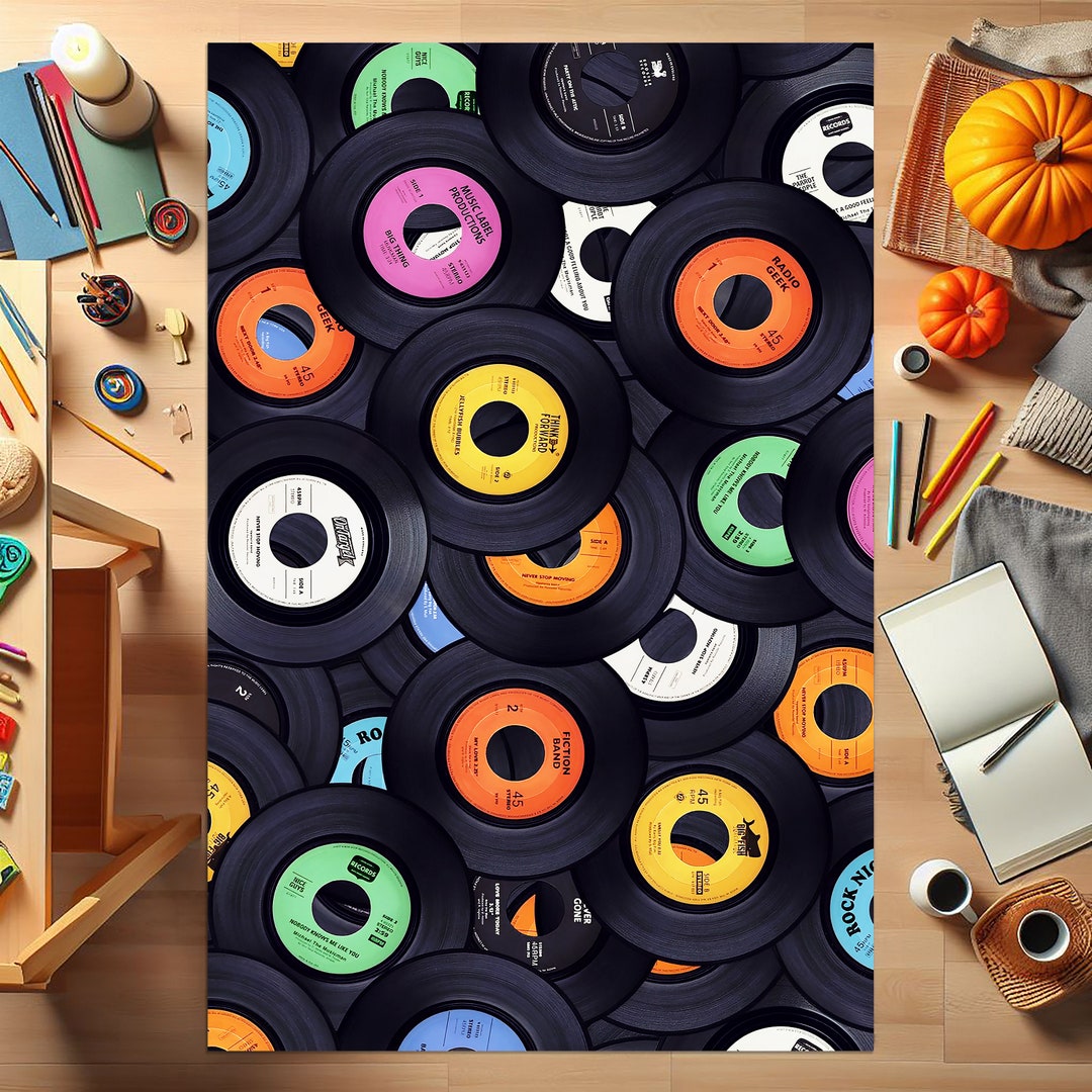 Retro Record Rug, Music Mat, Cover Rug, Music Rug, Record, Movie Cover ...