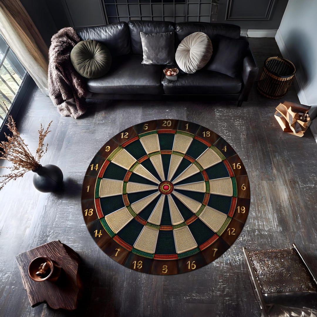 Dartboard Rug, Game Rug, Classic Dartboard Rug, Dartboard Decor Rug ...