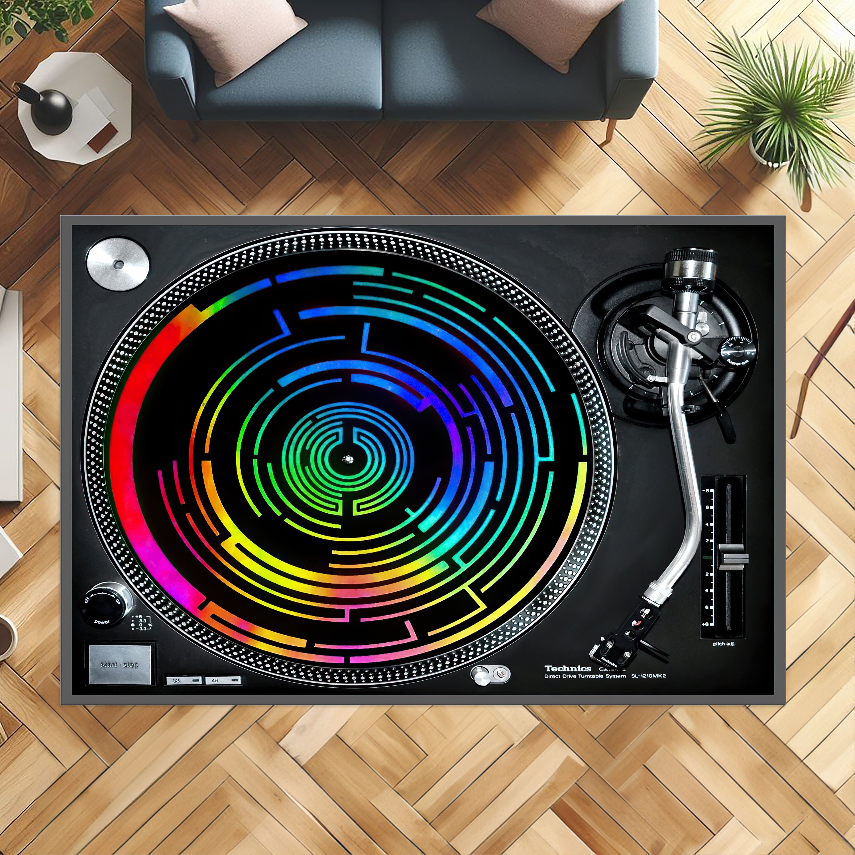 Record Rug, Rainbow Dj Board Rug, Cover Rug, Music Rug, Record, Movie ...
