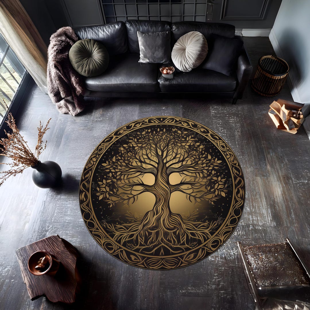 Tree of Life Rug, Tree Round Rug, Tree of Life Decor Rug, Round Rug ...