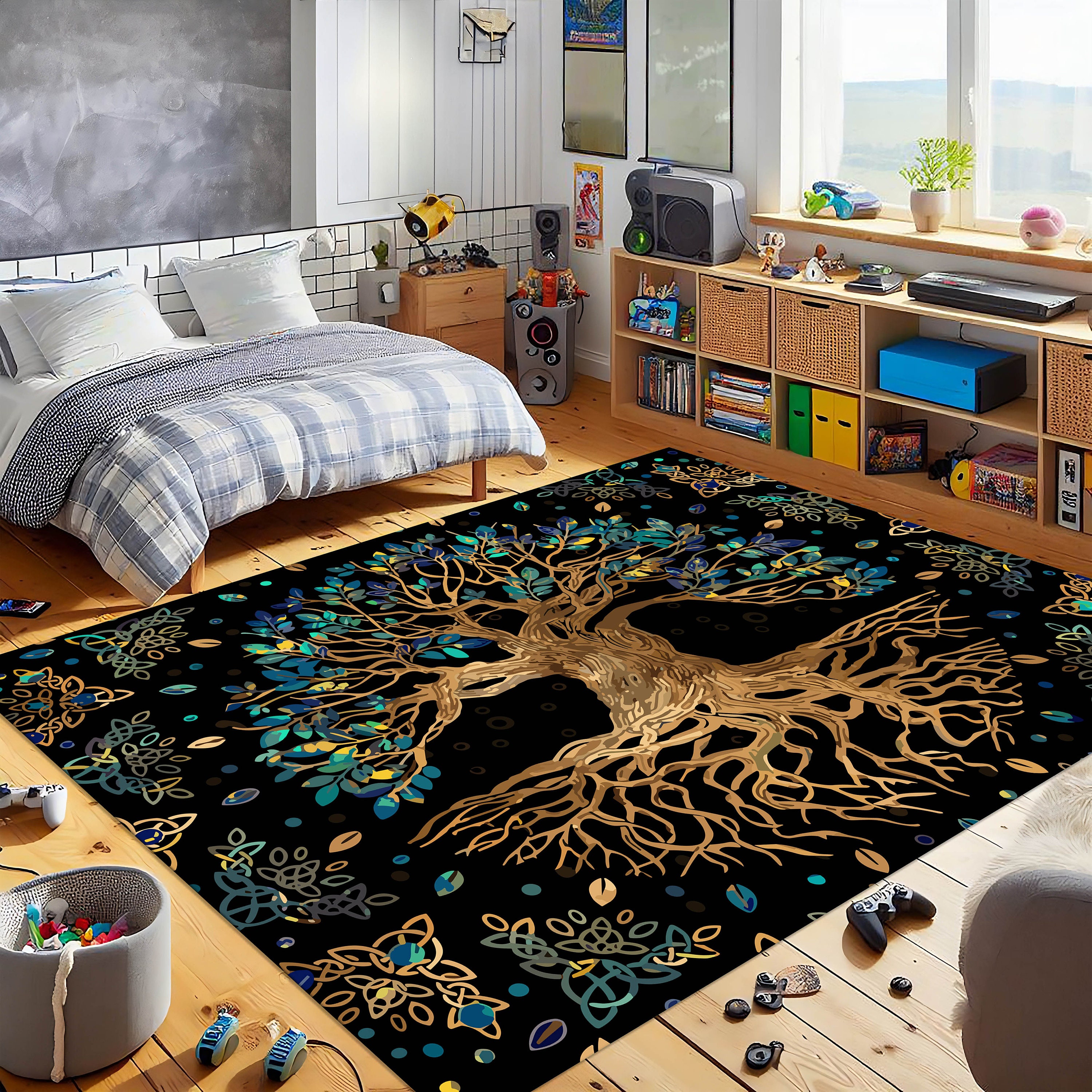 Tree of Life Rug, Garden Rug,flower Rug,flower Theme Rug,garden Pattern ...