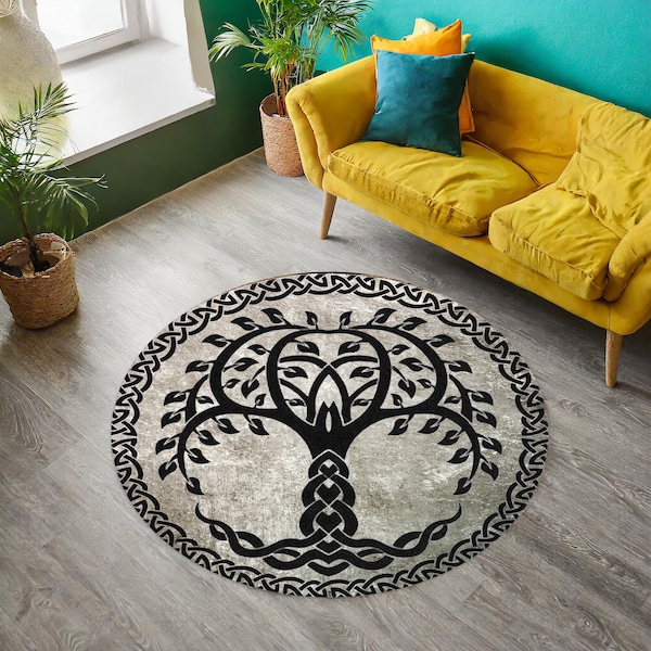 Tree of Life Circle Rug - Etsy