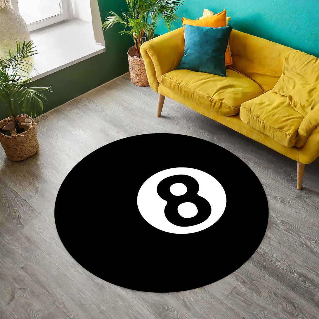 Billiard Ball Rug, 8 Ball Rug, Round Rug, Billiard Ball Carpet,living ...